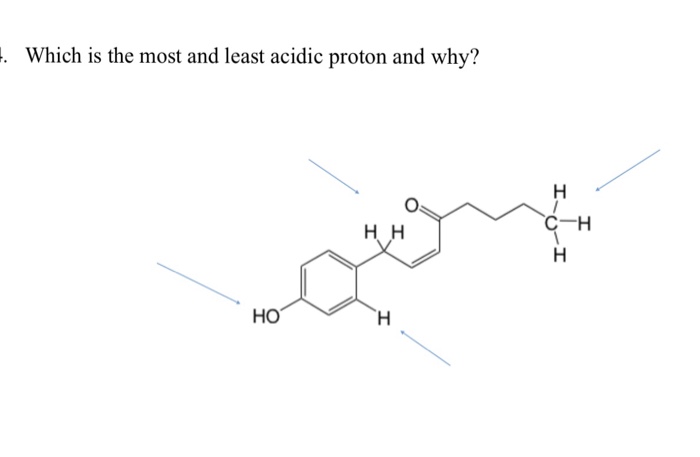 Solved Which is the most and least acidic proton and why? | Chegg.com
