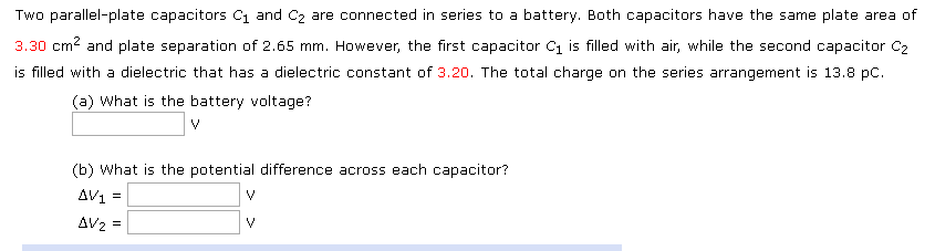 Solved Two parallel-plate capacitors C1 and C2 are connected | Chegg.com