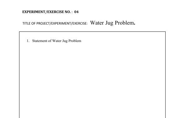 Solved EXPERIMENT/EXERCISE NO.: 04 TITLE OF | Chegg.com