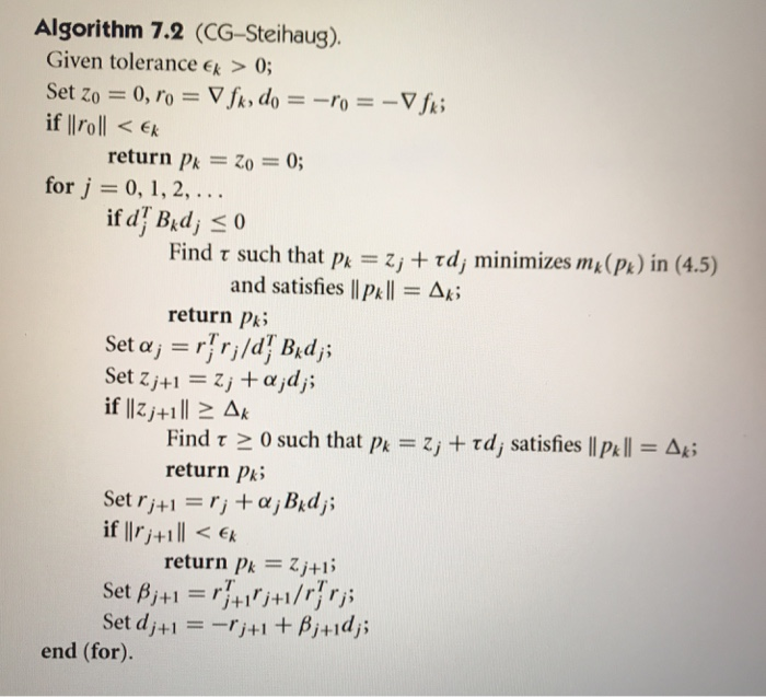 4.3 Program the trust-region method based on | Chegg.com