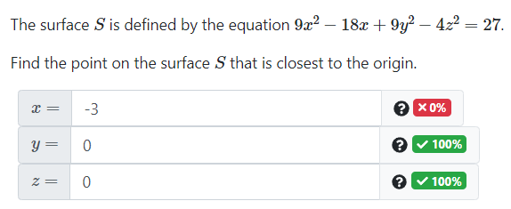 Solved The surface S is defined by the equation 9x2 – 18x + | Chegg.com