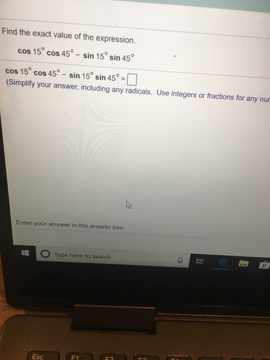 Solved Find the exact value of the expression. cos 15° cos | Chegg.com