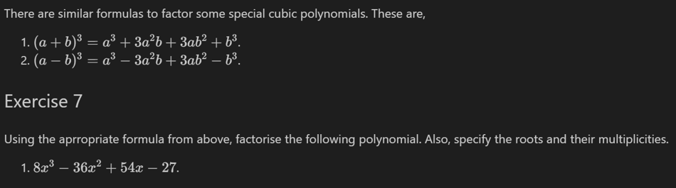 Solved There are similar formulas to factor some special | Chegg.com
