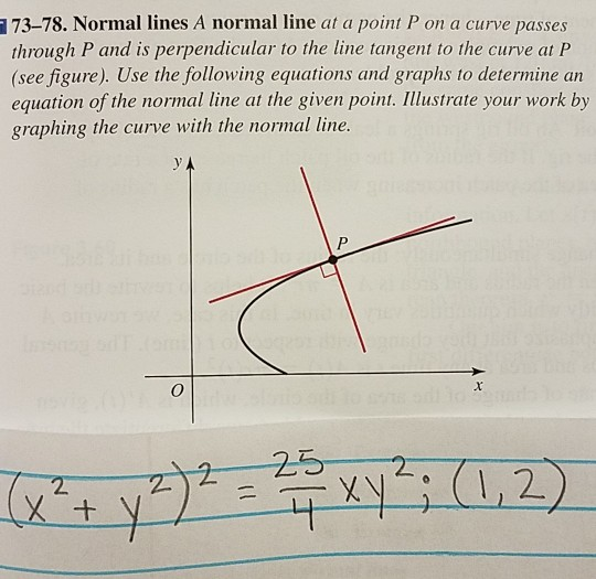 Solved -173-78. Normal lines A normal line at a point P on a | Chegg.com