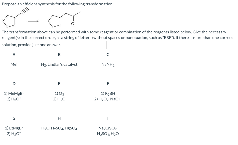 Solved Propose an efficient synthesis for the following | Chegg.com