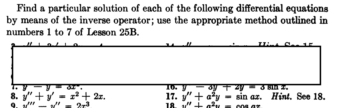 Solved Find a particular solution of each of the following | Chegg.com