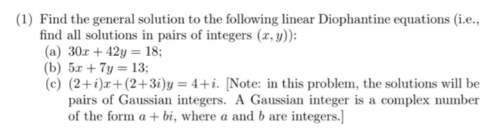 Solved (1) Find the general solution to the following linear | Chegg.com