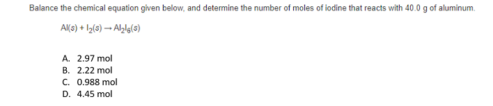 Solved Balance the chemical equation given below, and | Chegg.com