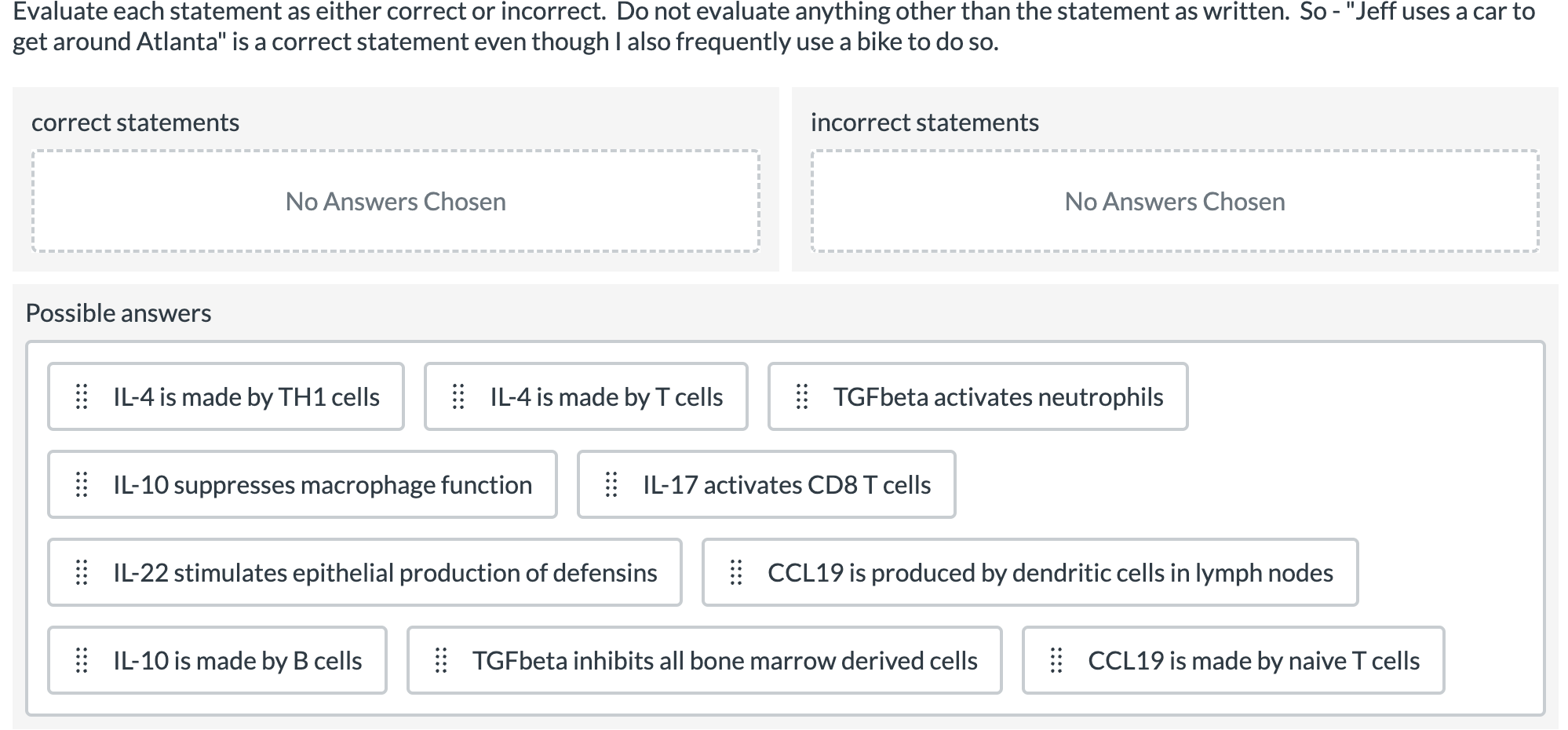 Solved Evaluate each statement as either correct or | Chegg.com