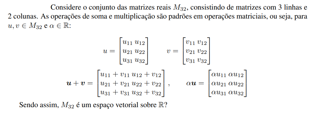 Solved Consider the set of real matrices M32, consisting of | Chegg.com