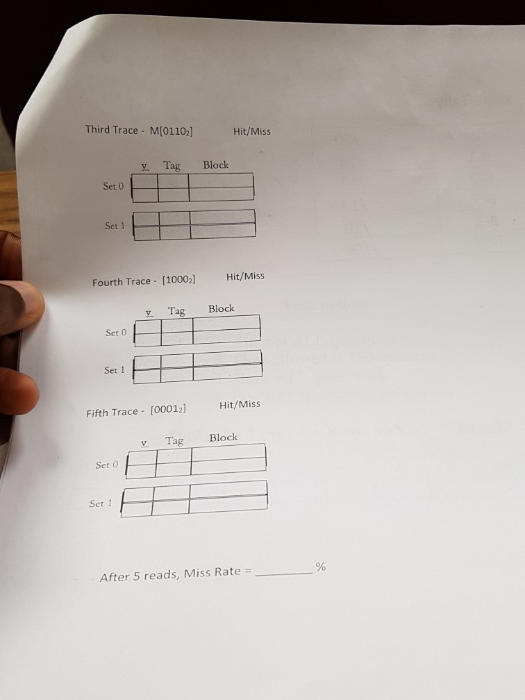 5。2 way Associative Cache Simulation (10%) M16 byte | Chegg.com
