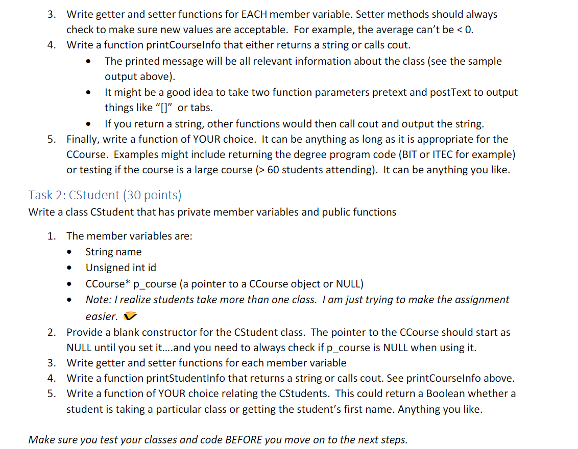 Solved Assignment Deliverables - You will make a CCourse | Chegg.com