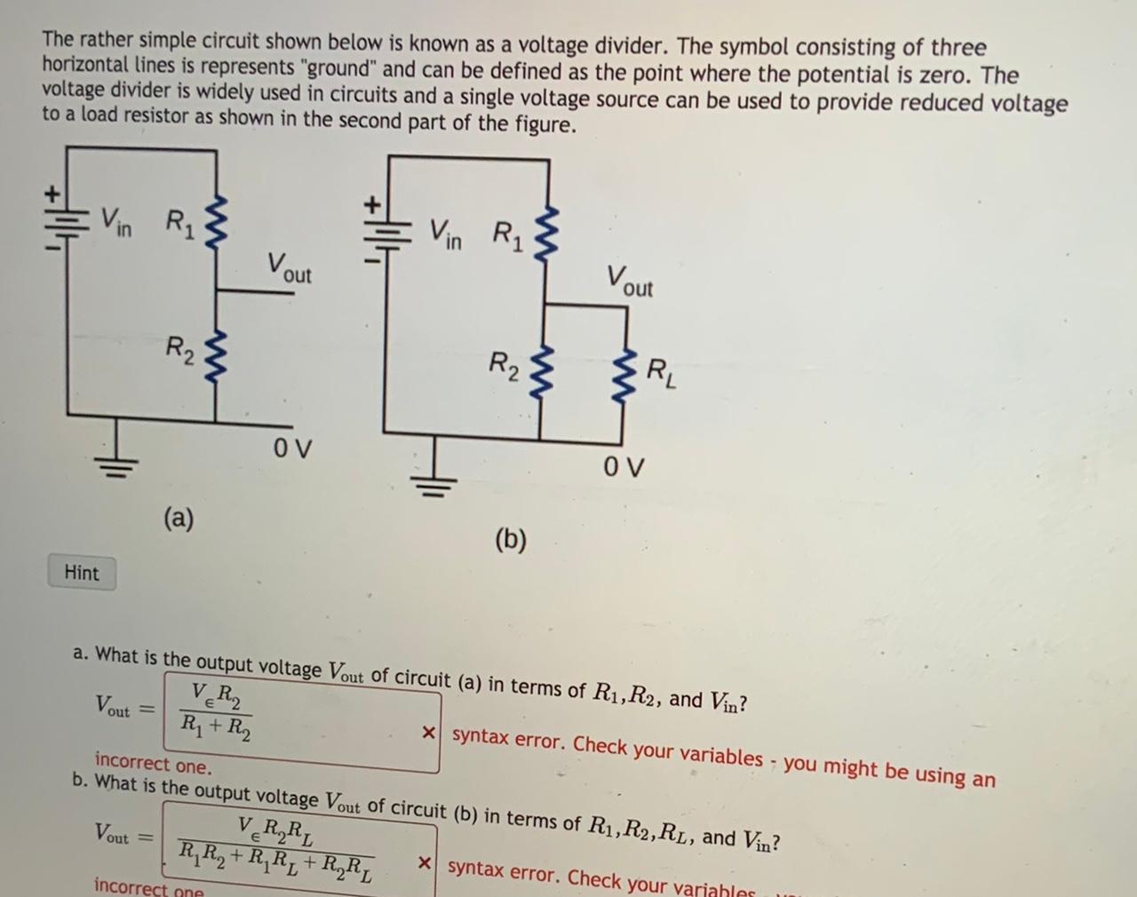 Solved The rather simple circuit shown below is known as a | Chegg.com