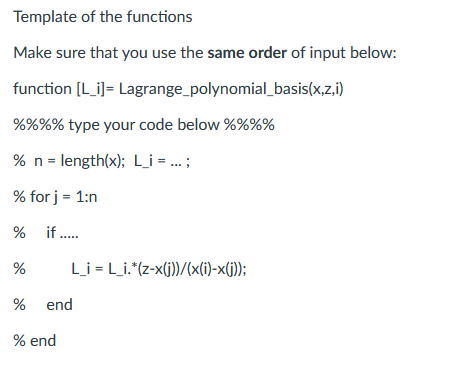 Solved The first Matlab function is used to calculate the | Chegg.com