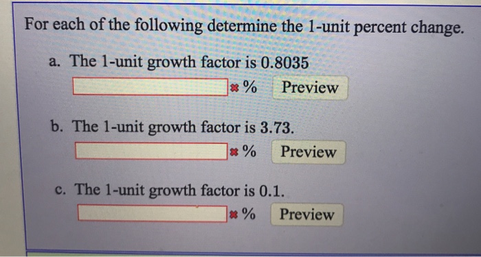 Solved For each of the following determine the 1-unit | Chegg.com