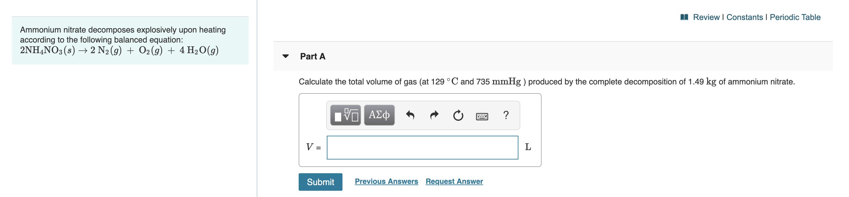 Solved II Review | Constants | Periodic Table Ammonium | Chegg.com Solved II Review | Constants | Periodic Table Ammonium | Chegg.com