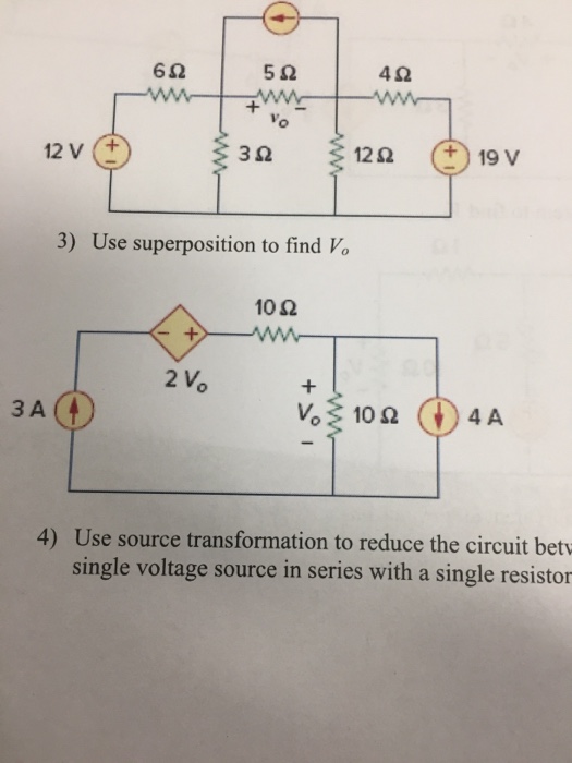 Solved Use superposition to find V_0 Use source | Chegg.com