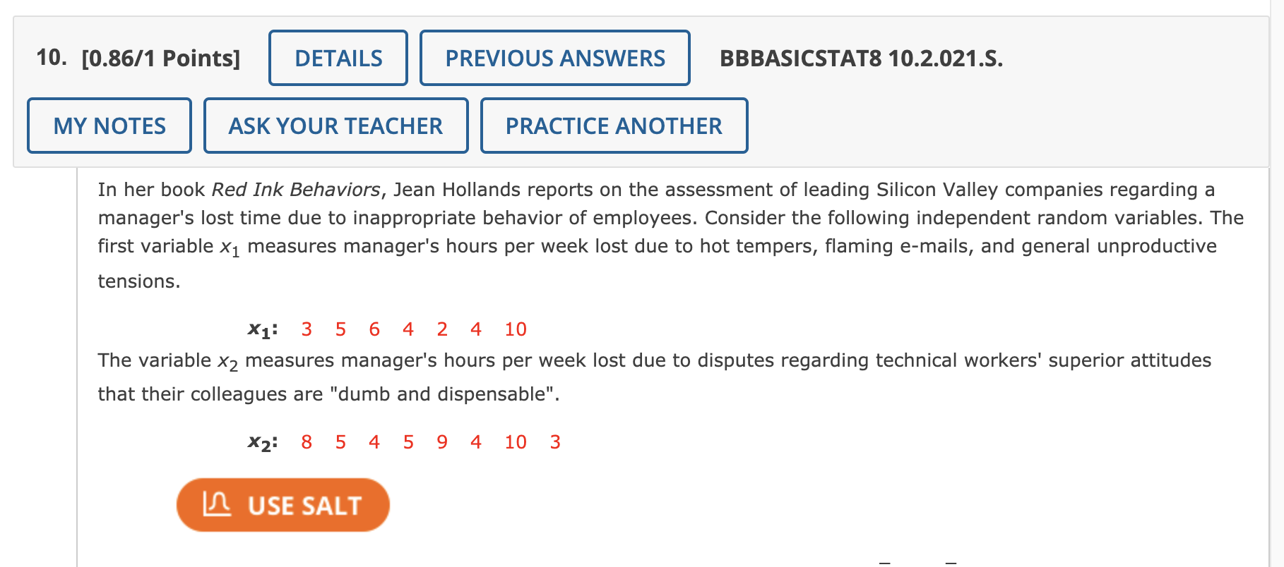 Solved 10. [0.86/1 Points] DETAILS PREVIOUS ANSWERS | Chegg.com