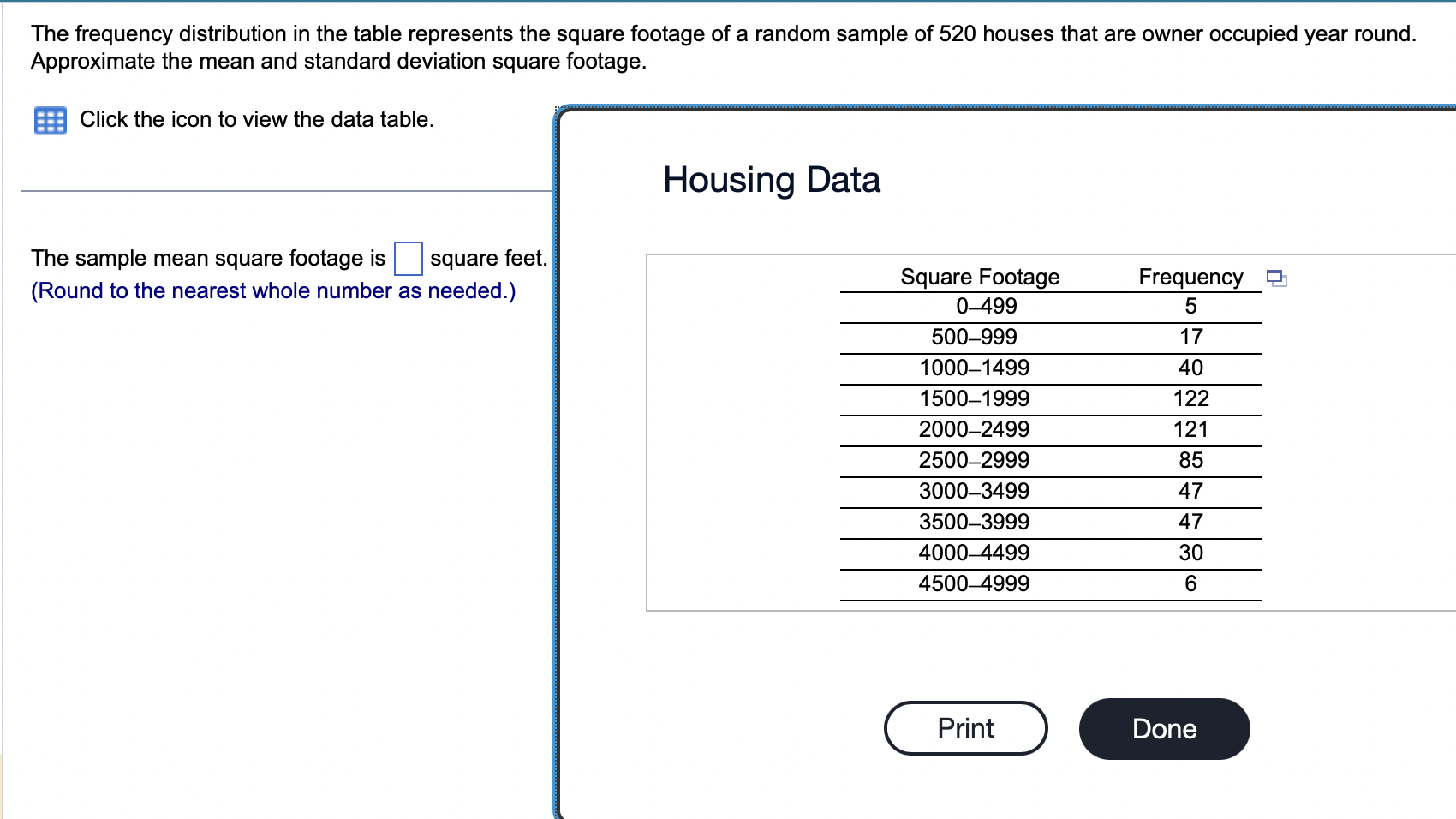 [Solved]: The frequency distribution in the table represen