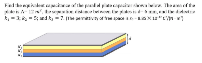 Solved Find the equivalent capacitance of the parallel plate | Chegg.com
