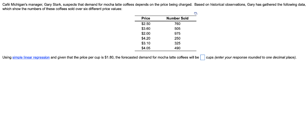Solved Using simple linear regression and given that the | Chegg.com