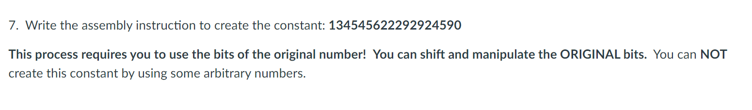 Solved 7. Write the assembly instruction to create the | Chegg.com