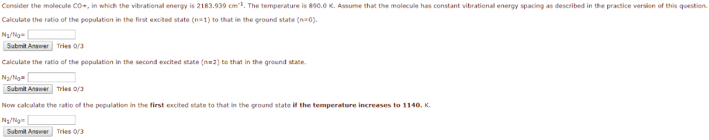 Solved Consider the molecule Co+, in which the vibrational | Chegg.com