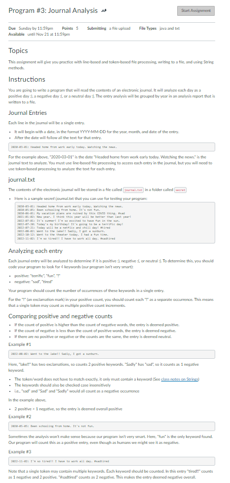 Solved Due Sunday by 11:59 pm Points 5 File Types java and | Chegg.com