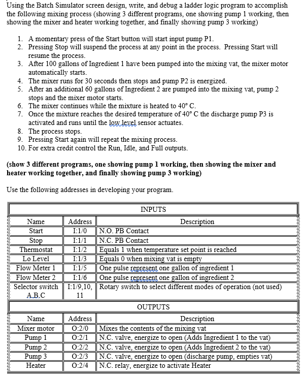 Using the Batch Simulator screen design, write, and | Chegg.com