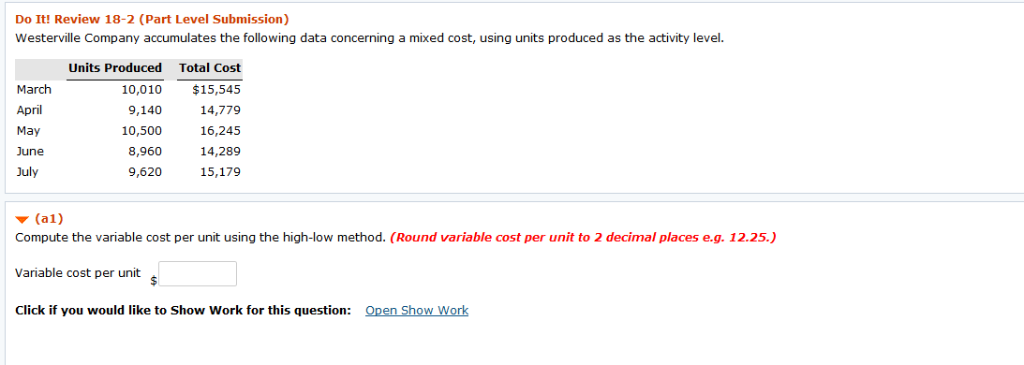Solved Do It! Review 18-2 (Part Level Submission) | Chegg.com