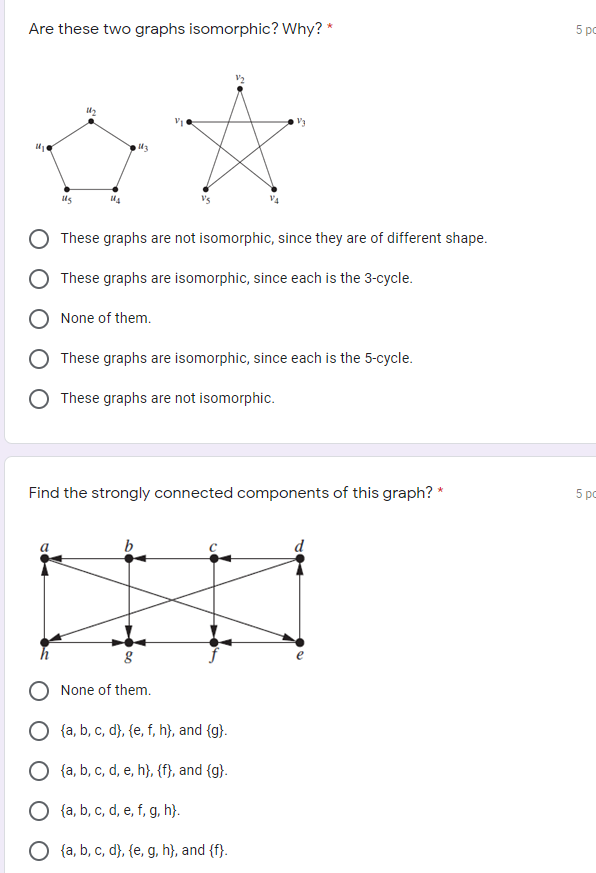 Solved Are these two graphs isomorphic? Why?* 5 pc V3 3 us | Chegg.com