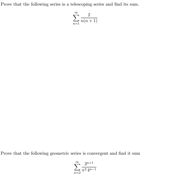 Solved Prove that the following series is a telescoping | Chegg.com