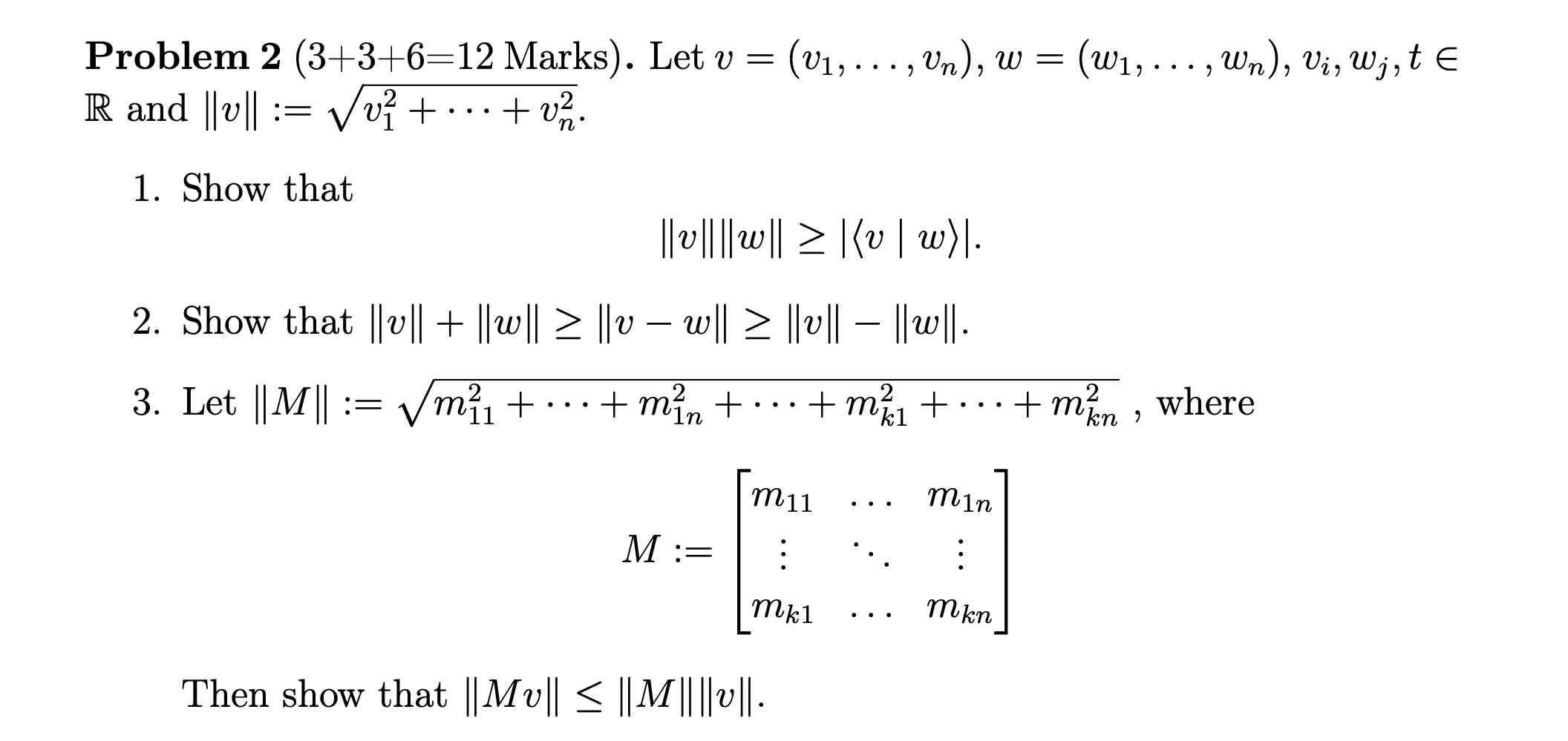 Solved Problem 2(3+3+6=12 Marks ). Let | Chegg.com