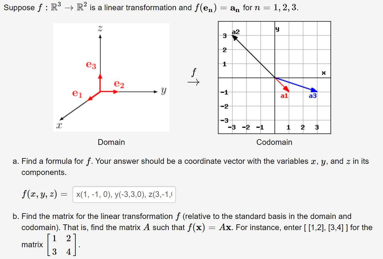 Solved Suppose f: R3 → R2 is a linear transformation and | Chegg.com
