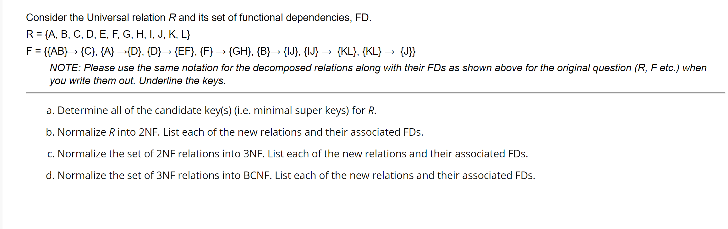 Solved Consider the Universal relation R and its set of | Chegg.com