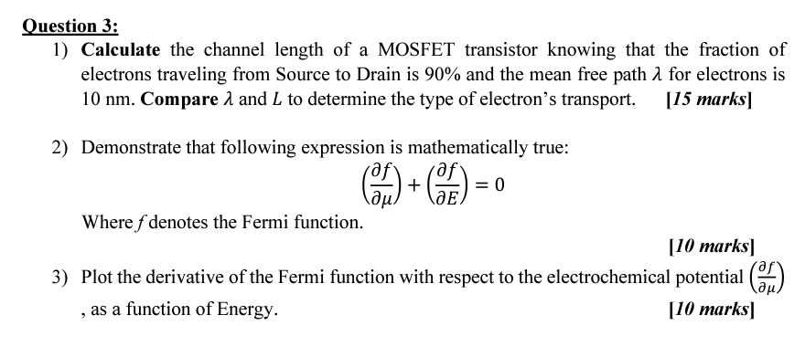 Solved Question 1: 1) Starting from first principles, derive | Chegg.com