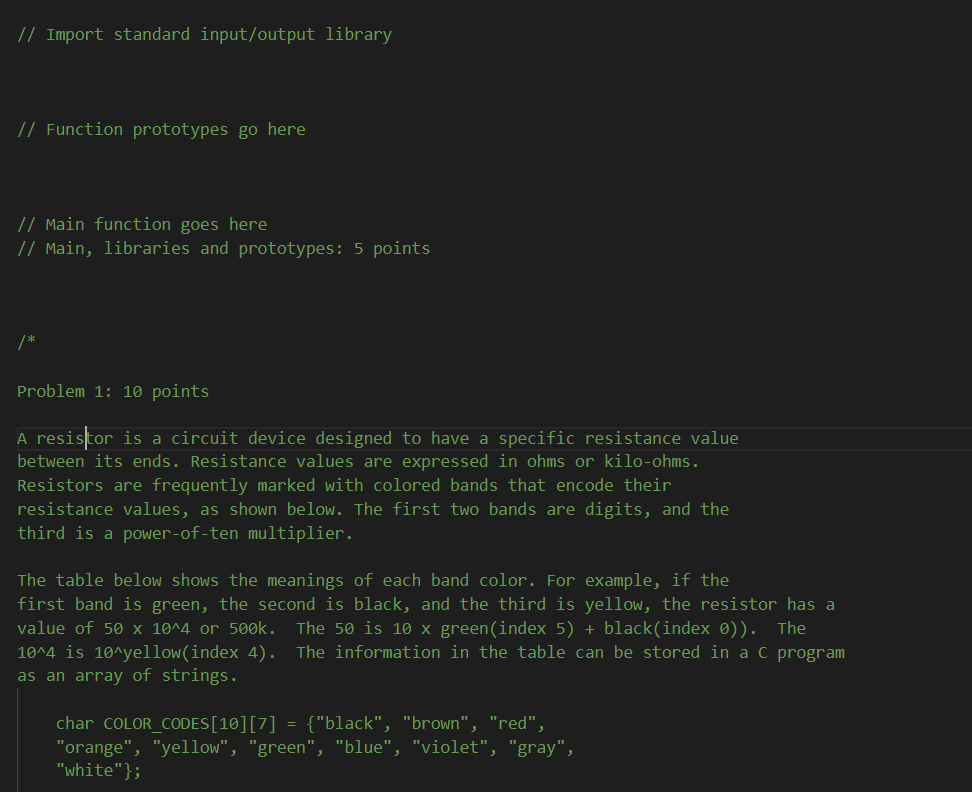 Solved "white" }; Notice that "red" is COLOR_CODES[2] and | Chegg.com