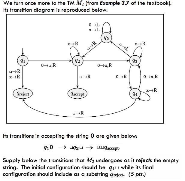 Solved We turn once more to the TMM2 (from Example 3.7 of | Chegg.com