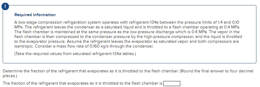 Required information A two-stage compression | Chegg.com