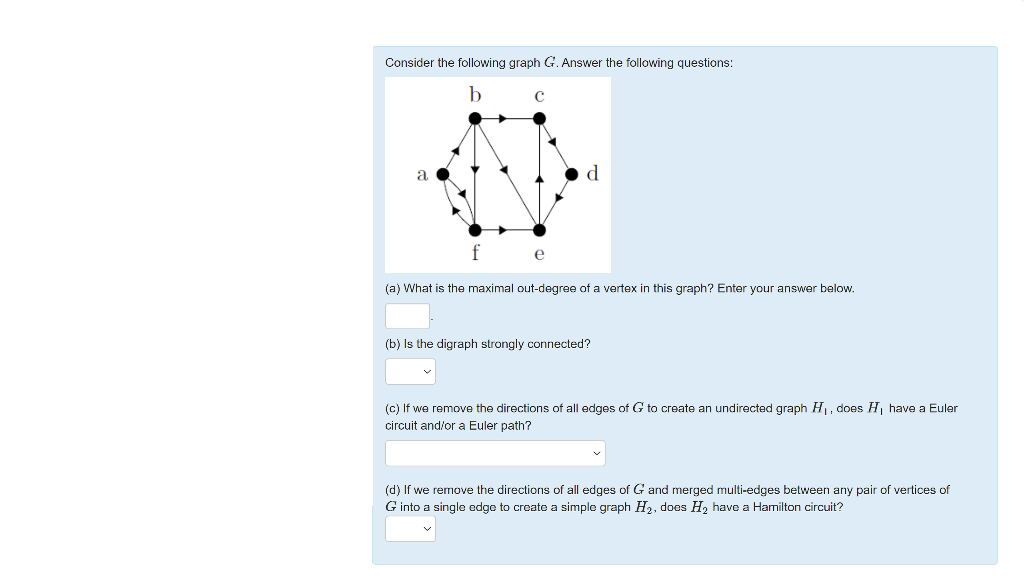 Solved Consider the following graph G. Answer the following | Chegg.com