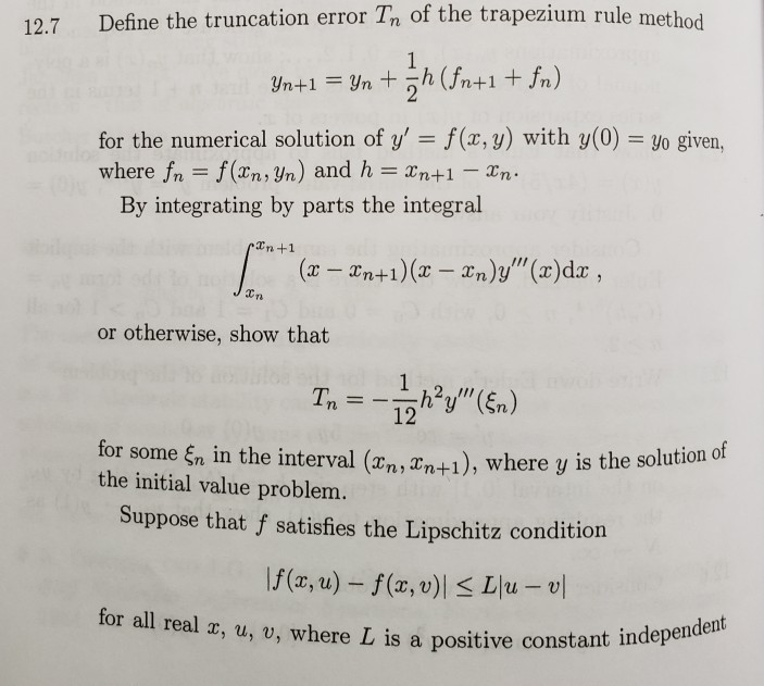 Define the truncation error Tn of the trapezium rule | Chegg.com