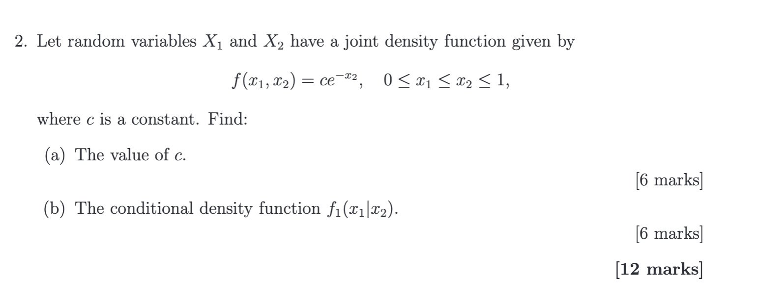 Solved 2. Let random variables X1 and X2 have a joint | Chegg.com
