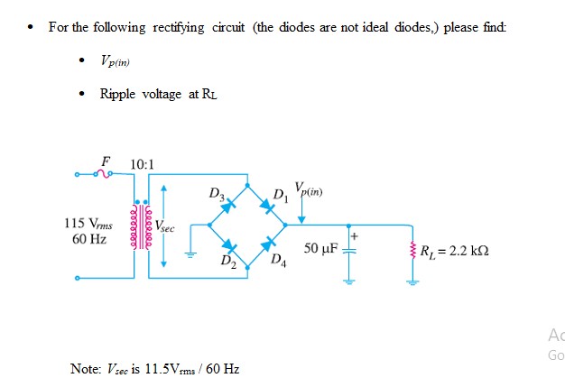 Solved code class="asciimath">V_(p(in)) ﻿Ripple voltage at | Chegg.com