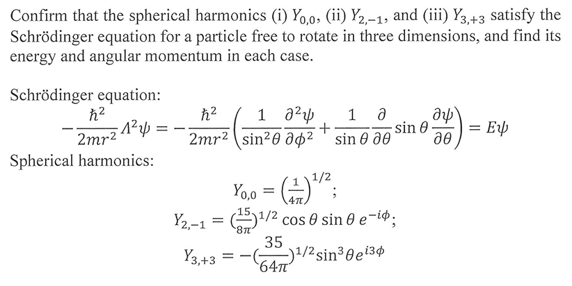 Solved Confirm that the spherical harmonics (i) Y0,0, (ii) | Chegg.com