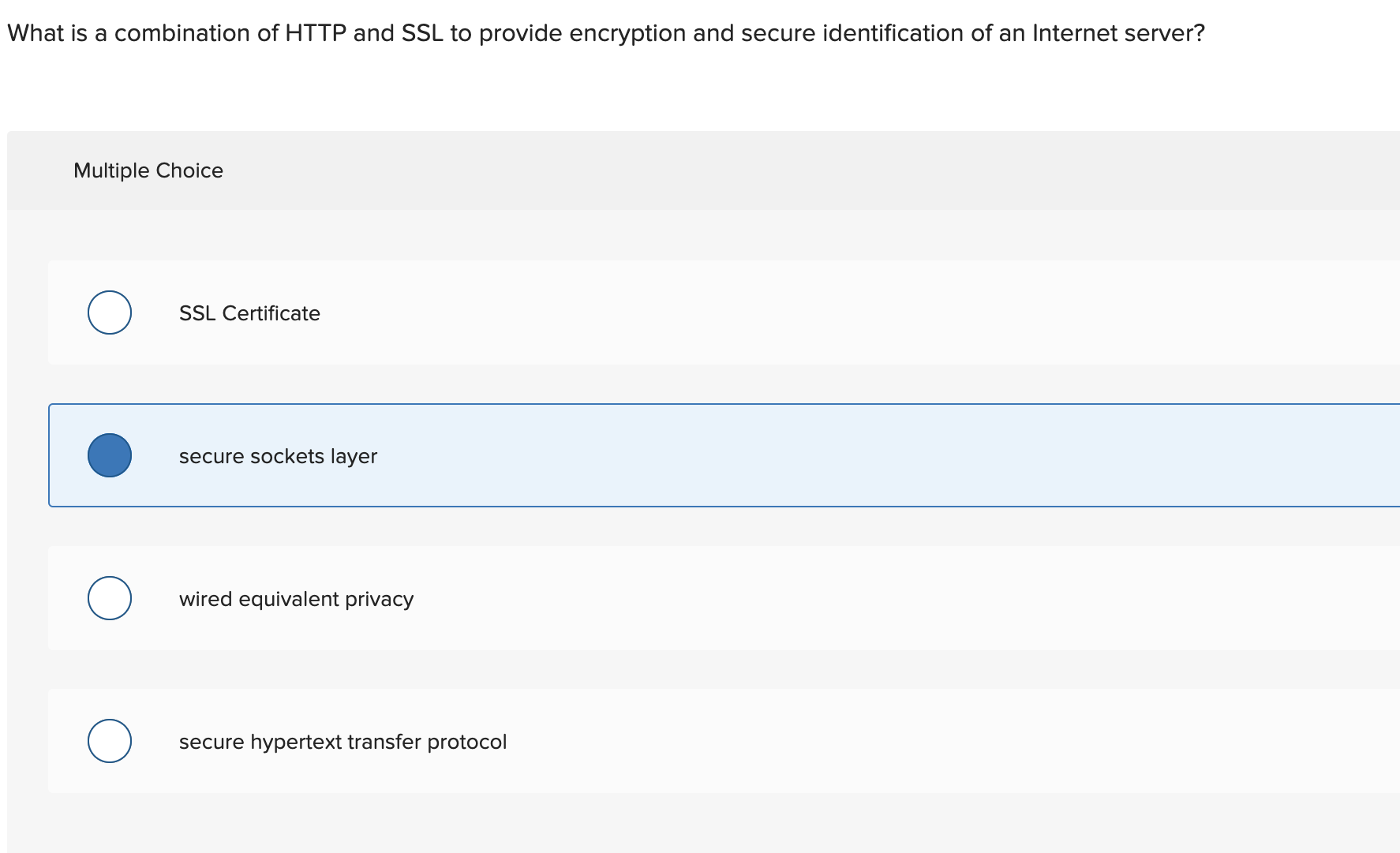 Solved What is a combination of HTTP and SSL to provide | Chegg.com