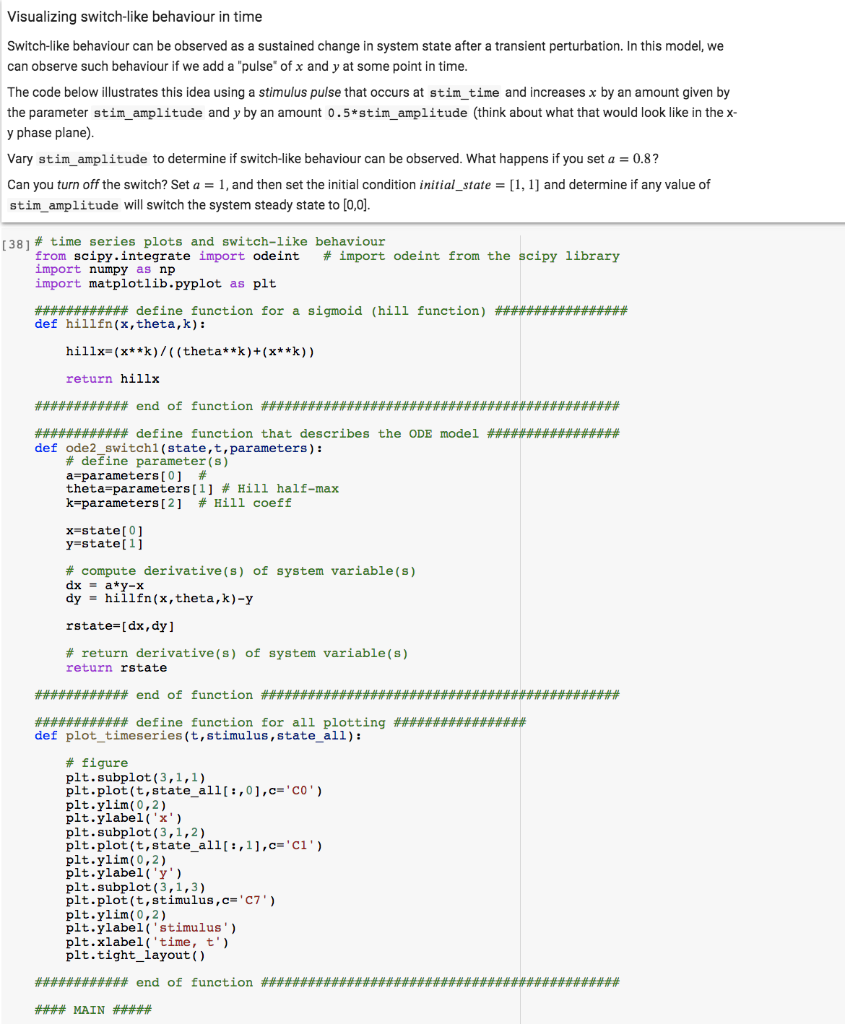 Visualizing switch-like behaviour in time Switch-like | Chegg.com