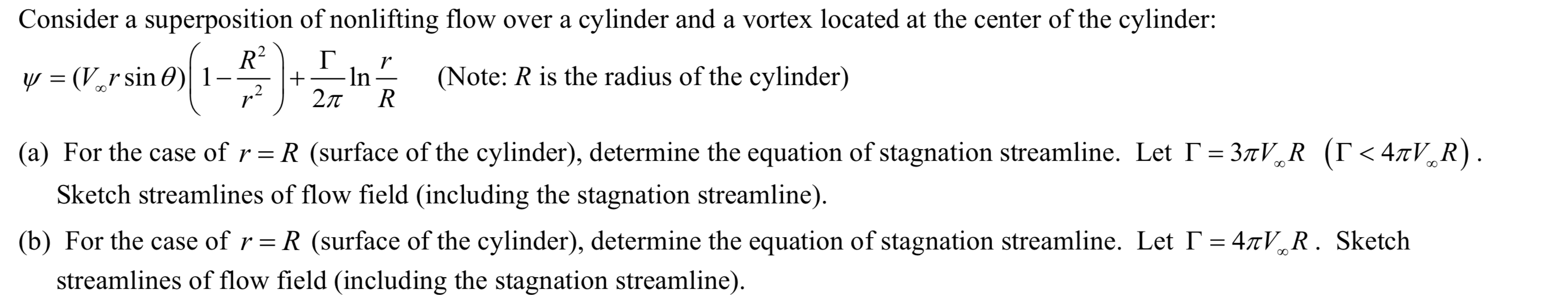Solved Consider a superposition of nonlifting flow over a | Chegg.com