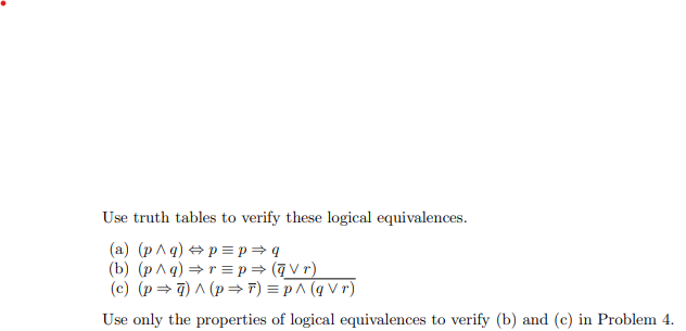 Solved Use truth tables to verify these logical | Chegg.com