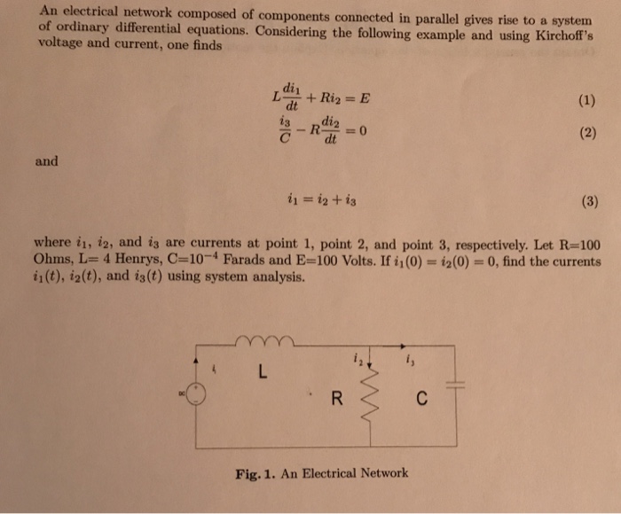 Solved An electrical network composed of components | Chegg.com
