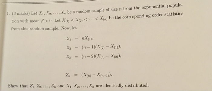 Solved 1. (8 marks) Let be a random sample of size n from | Chegg.com